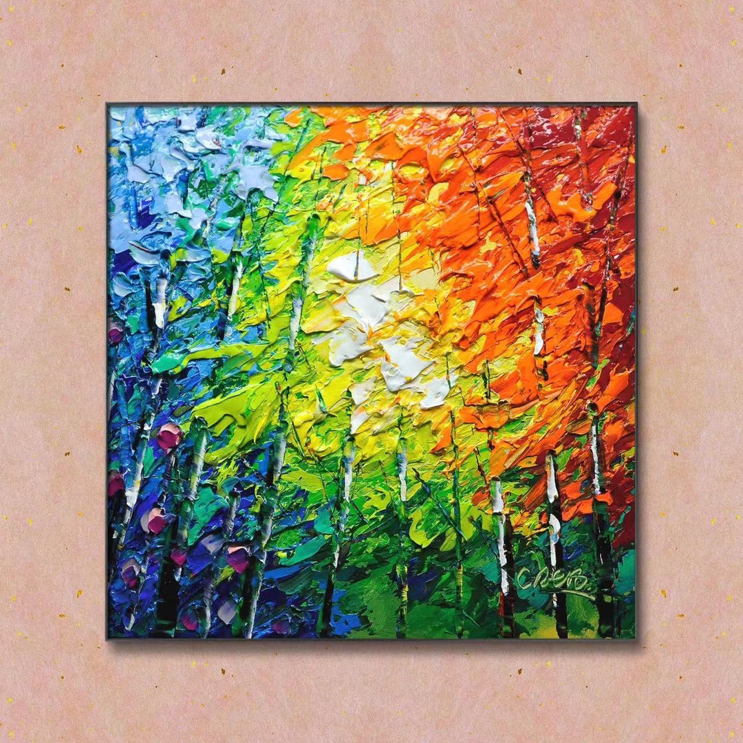 Stunning Vertical Colorful Abstract Tree Canvas Transform Your ...