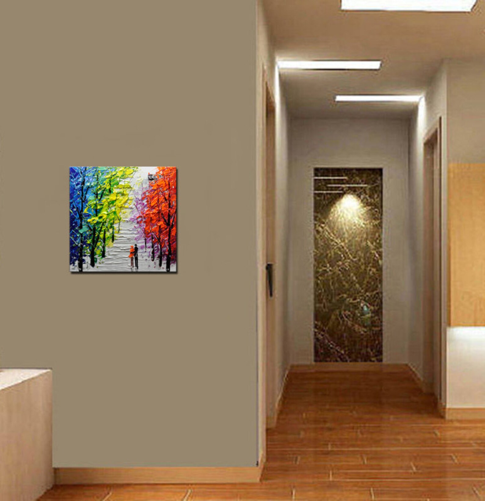 Textured Tree Oil Painting on Canvas: Abstract Colorful Landscape, - Etsy