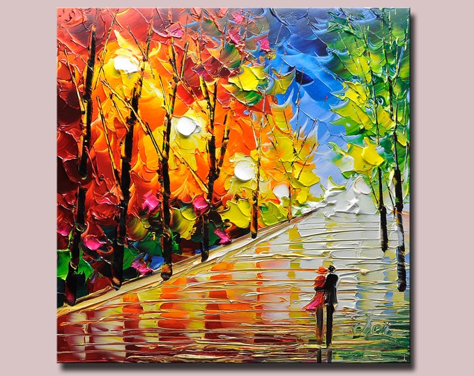 Original Abstract Painting Modern Thick Textured Paintingpark - Etsy