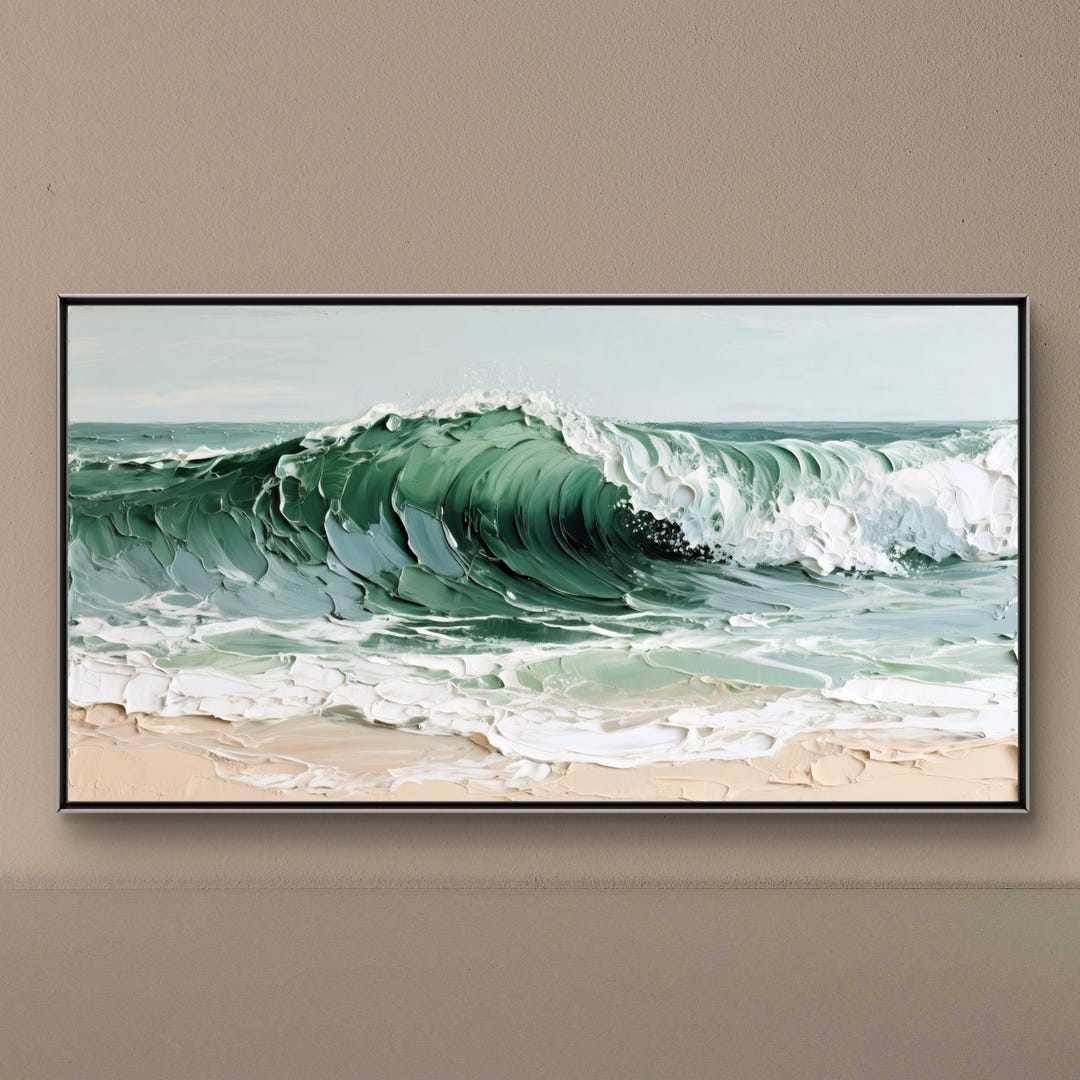 Ocean Wave Painting 3D Impasto Coastal Painting on Canvas Sea Decor - Etsy