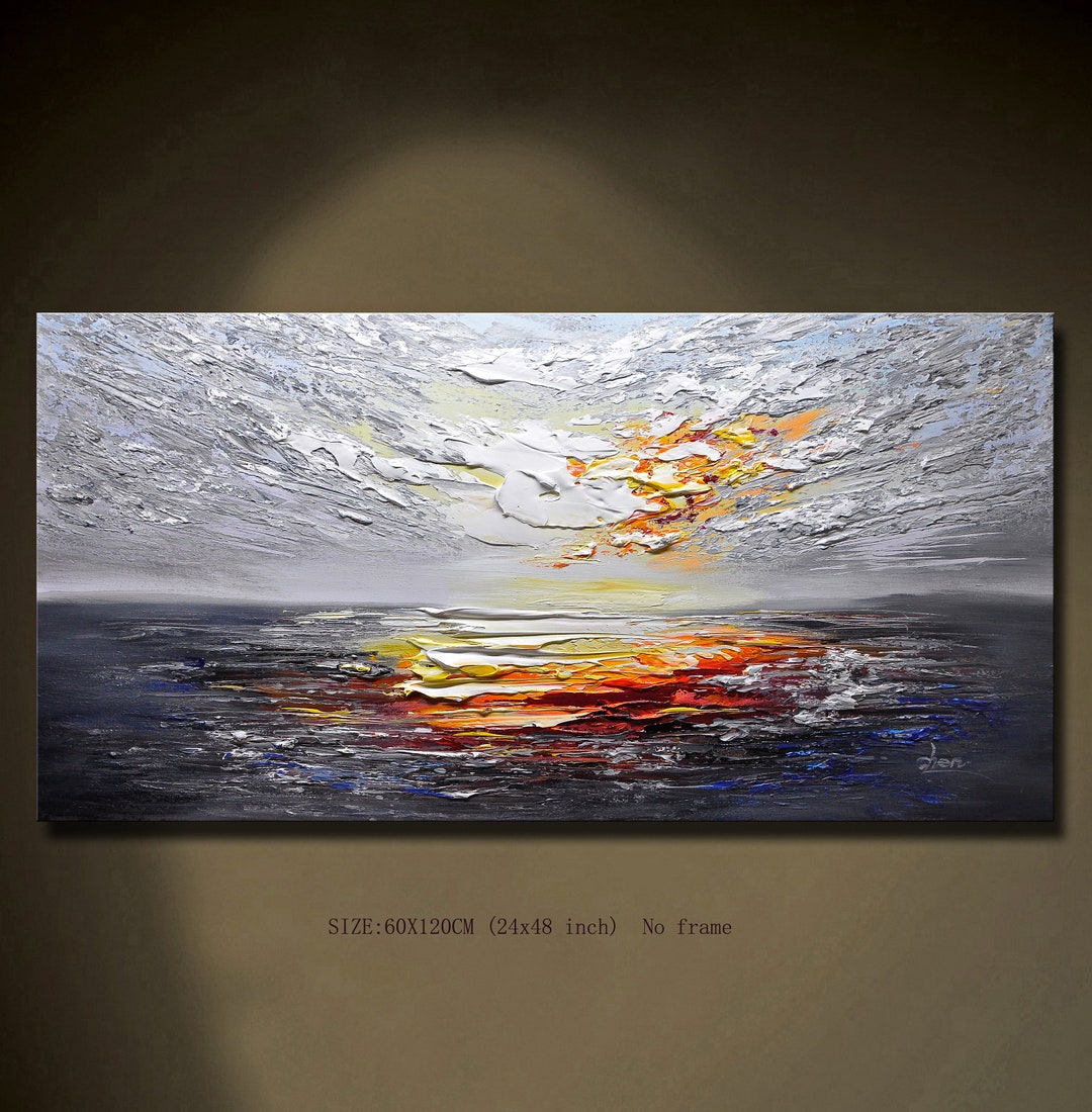 Ocean Abstract Painting,large Canvas Wall Art,oil Painting,original ...