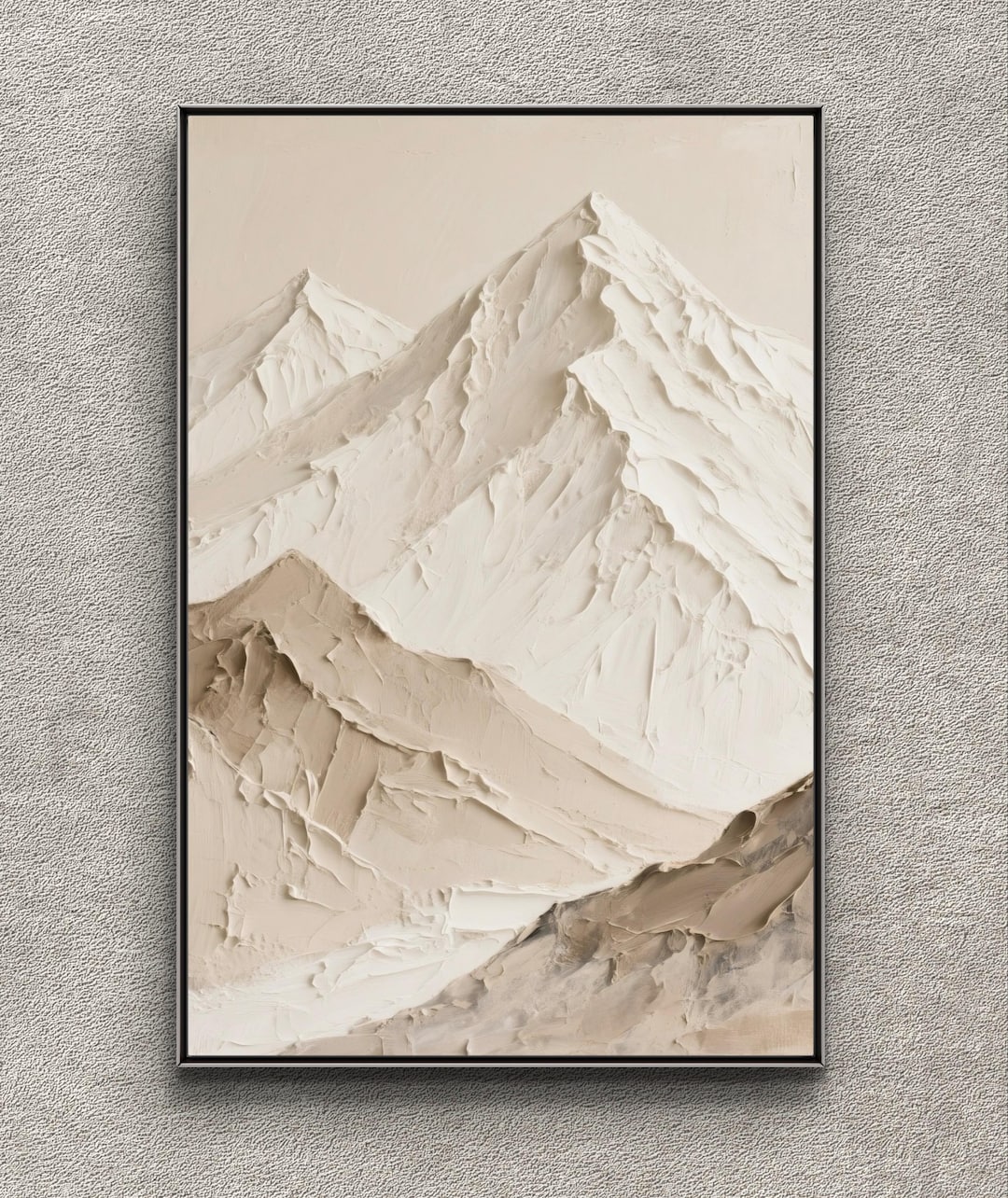 Textured Mountain 3D Wall Art Minimalist Beige Taupe Earth Tone ...