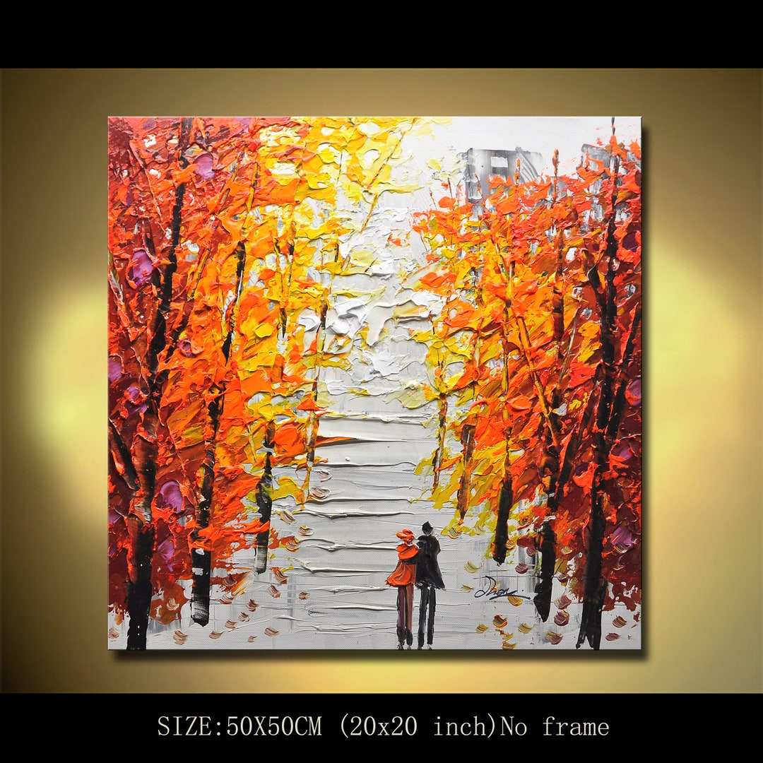 Large Original Oil Painting on Canvas,landscape Colorful Forest ...