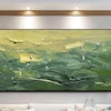 Abstract Golf Course Art Print: Textured Green Landscape, Modern Sports ...
