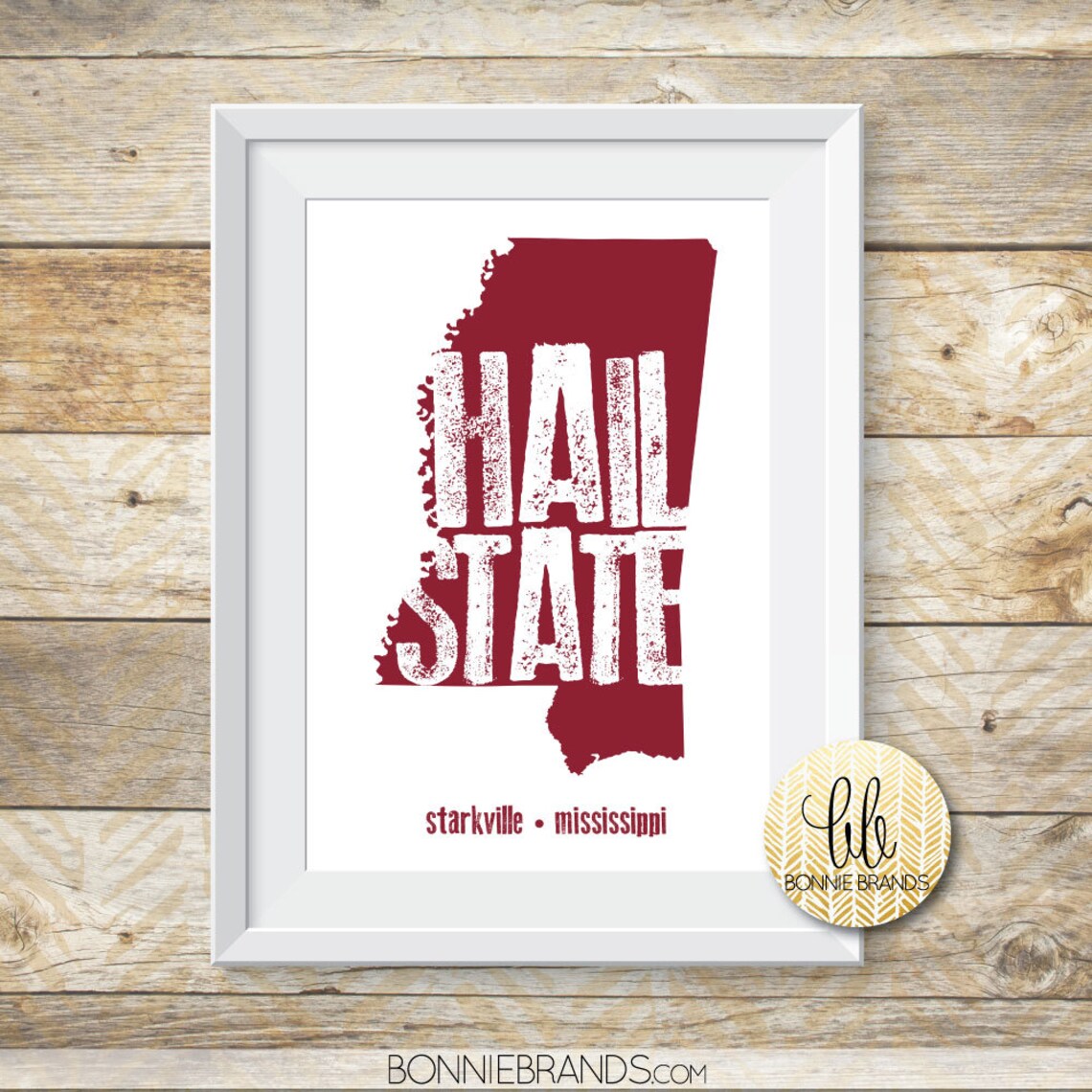 8x10 INSTANT DOWNLOAD // Hail State Print // Mississippi State | Etsy