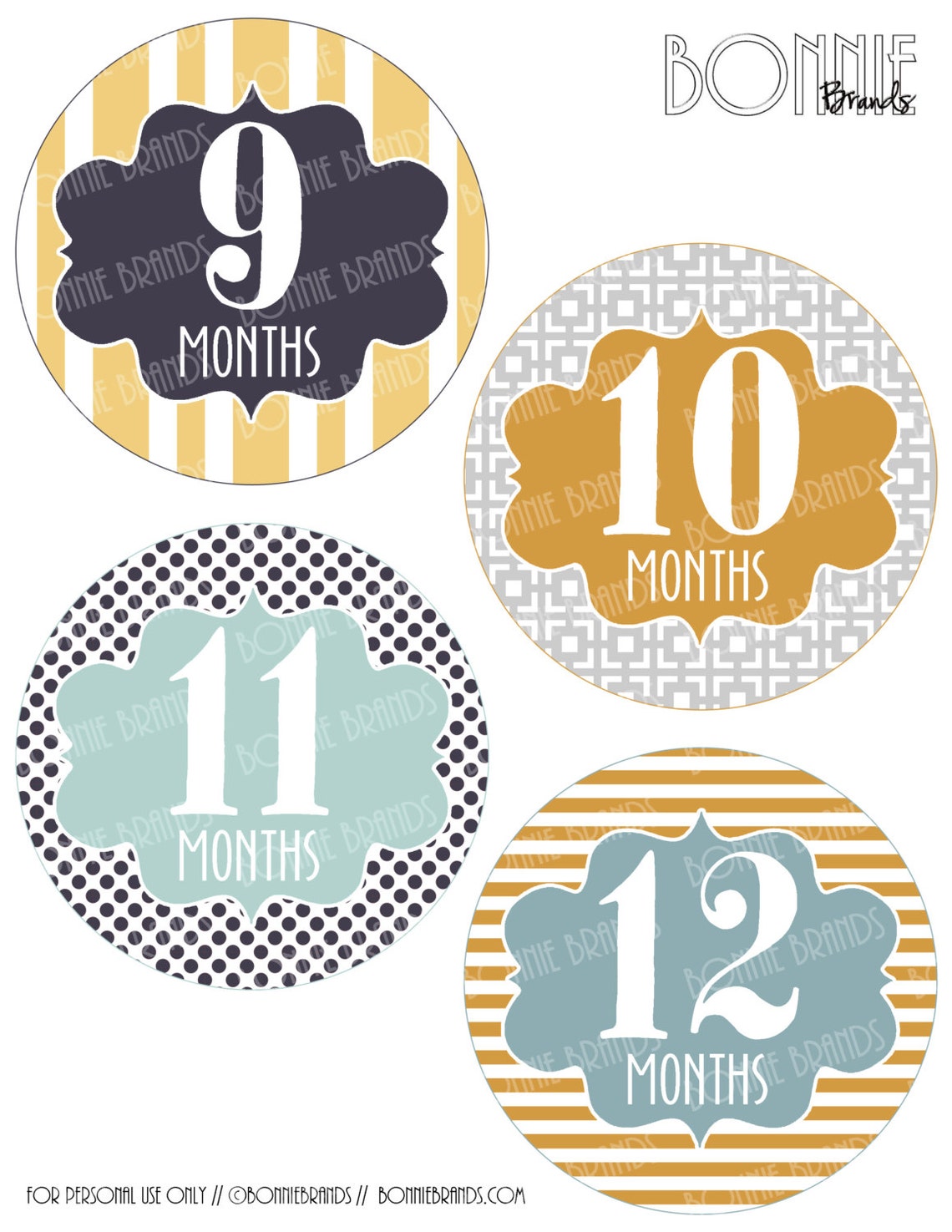 PRINTABLE DIY Monthly Baby Stickers or Iron on Transfers // Baby ...