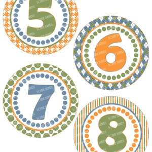 PRINTABLE DIY Monthly Stickers or Iron on Transfers // Baby Milestone ...