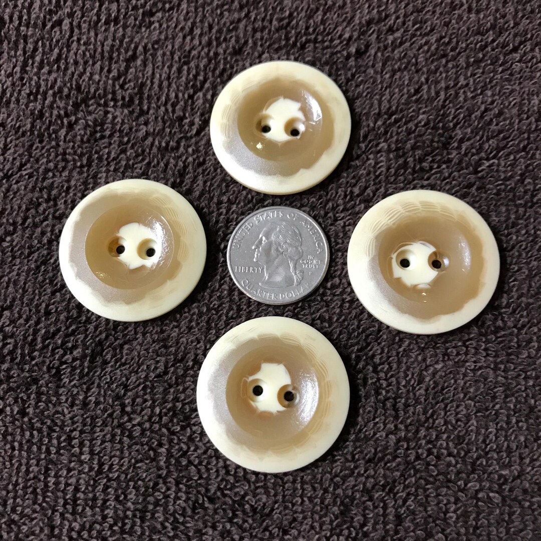 Set Of4 Tan & Cream 2 Tone Buttons Coat Buttons 1 5/16 Sewing Buttons ...