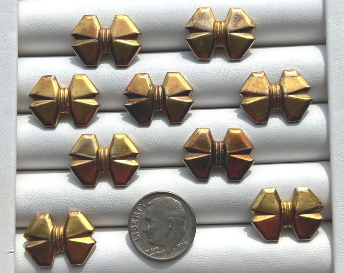 Set of 9 Vintage Gold Metal Bow Shape Shank Buttons 3/4 Inch Sewing ...