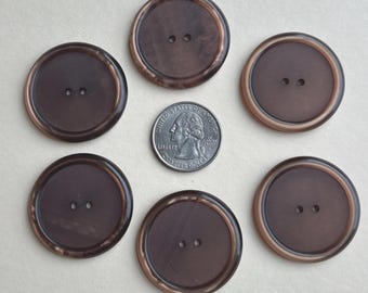 Set of 4 Big Thick Shiny Gray Plastic Buttons 1 5/16 Inch Sewing ...