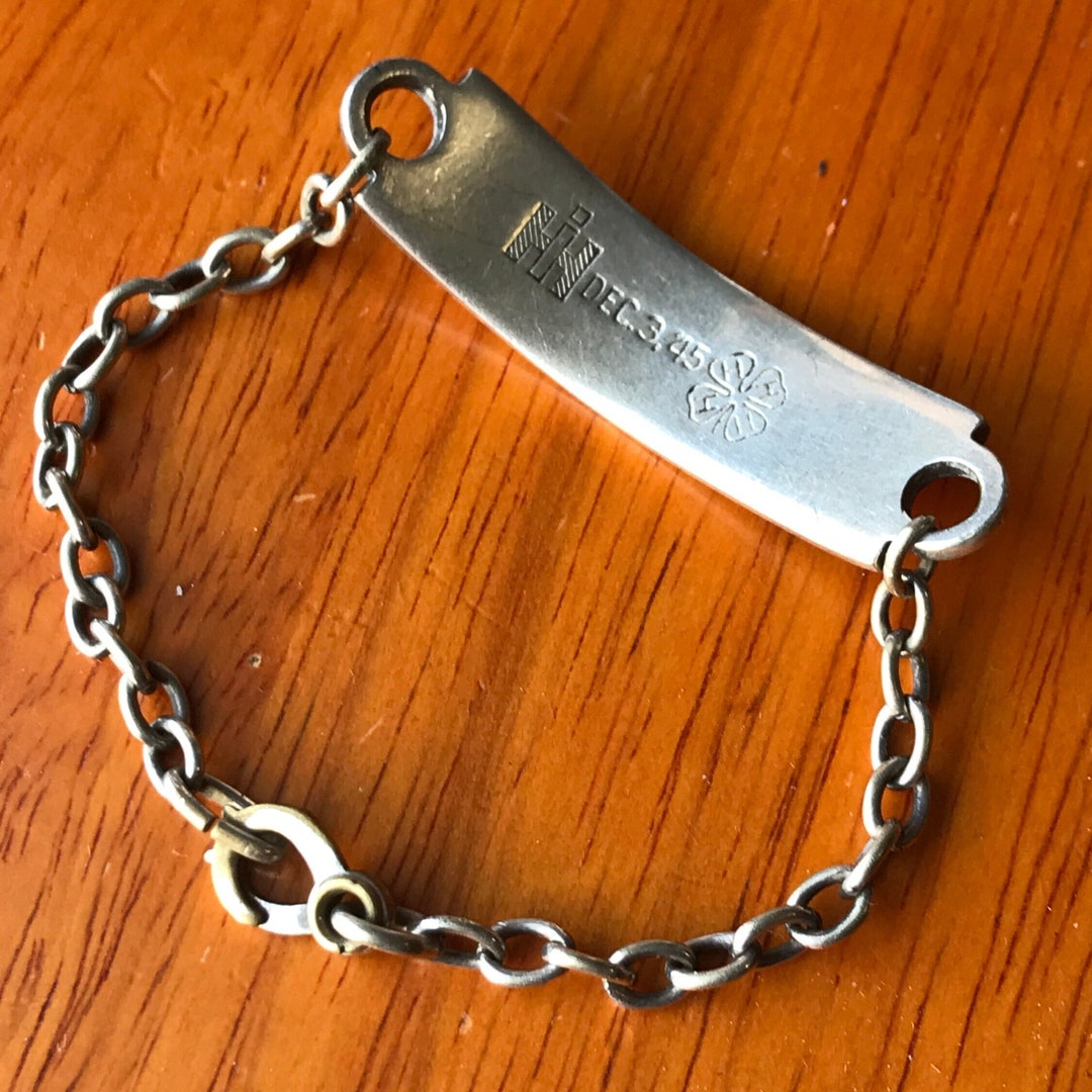 1940s Silverplate ID Bracelet With International Harvester & 4H Symbols Dec 3 45 - Etsy