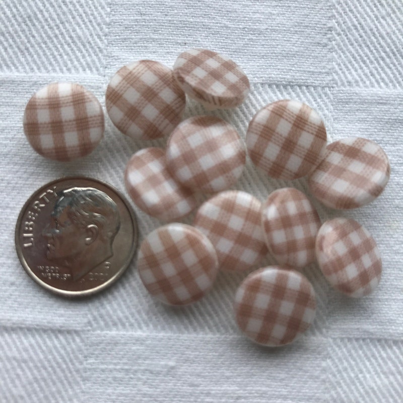Vintage Gingham Buttons - Etsy