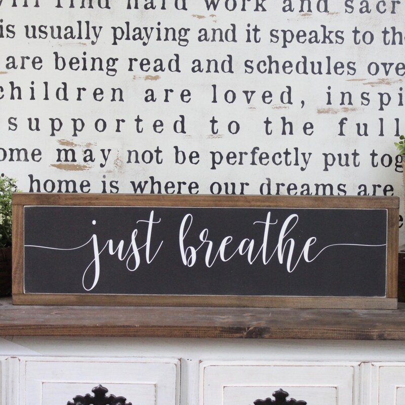 Just Breathe Sign - Etsy