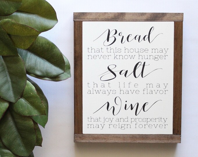 Bread Salt and Wine Art Print Its A Wonderful Life Home Sweet Home Sign ...