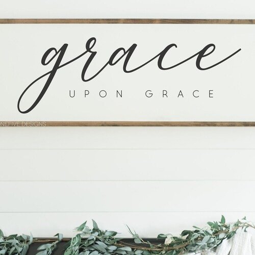 Rustic Grace Upon Grace Sign Framed in Lath - Etsy
