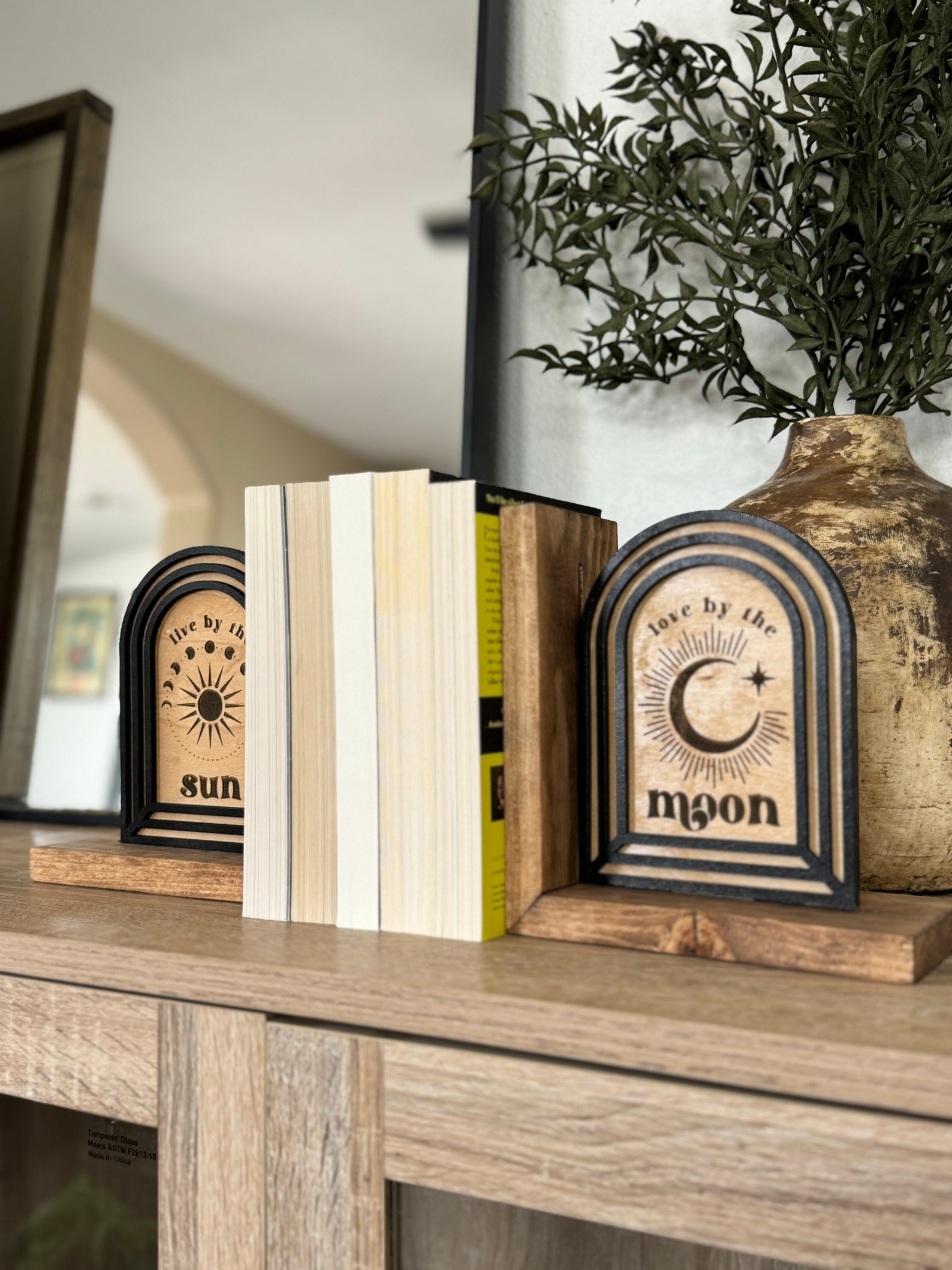 Sun and Moon Bookends, Live by the Sun, Love by the Moon, Book Stoppers ...