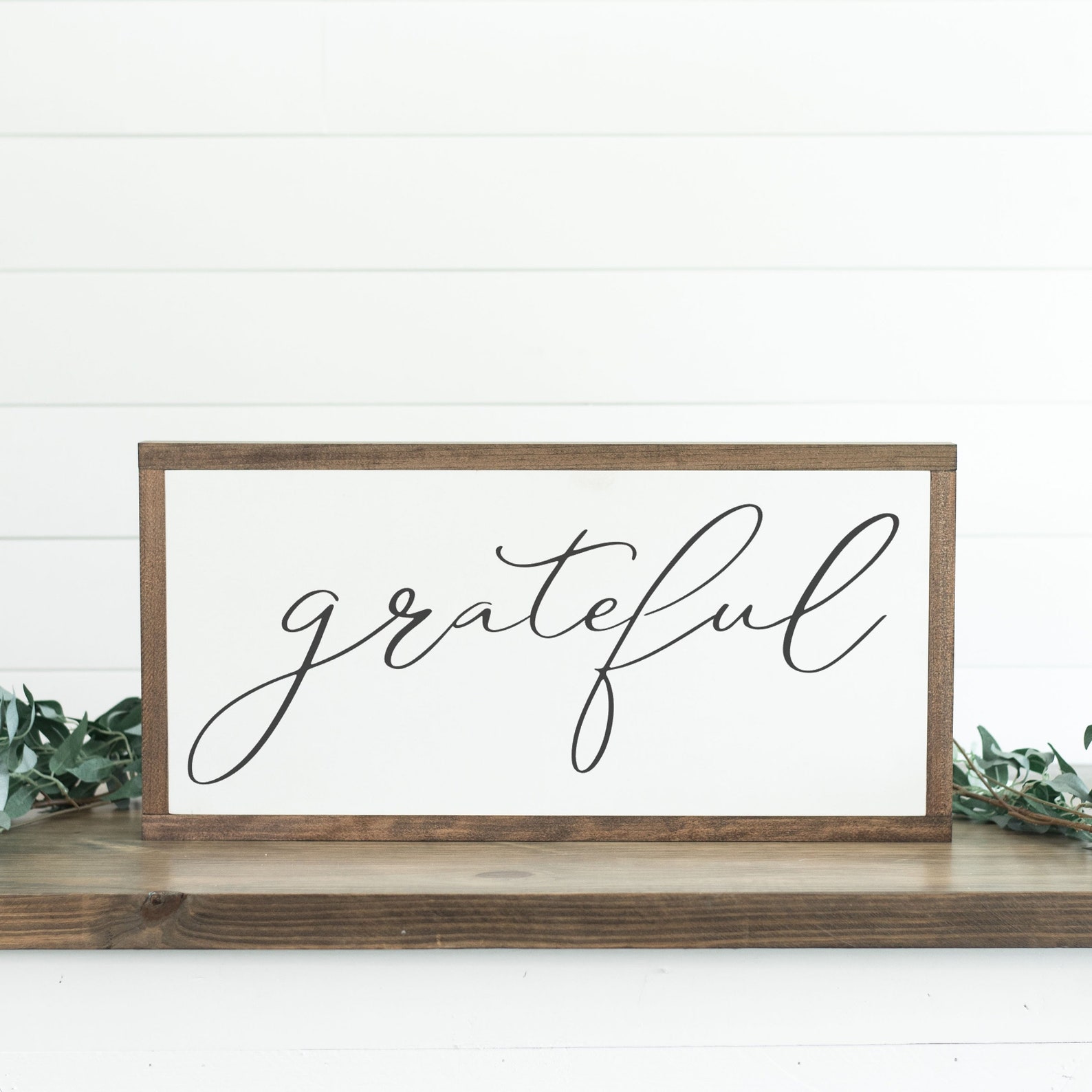 Grateful Sign Framed Wood Sign Family Room Sign Dining Room | Etsy