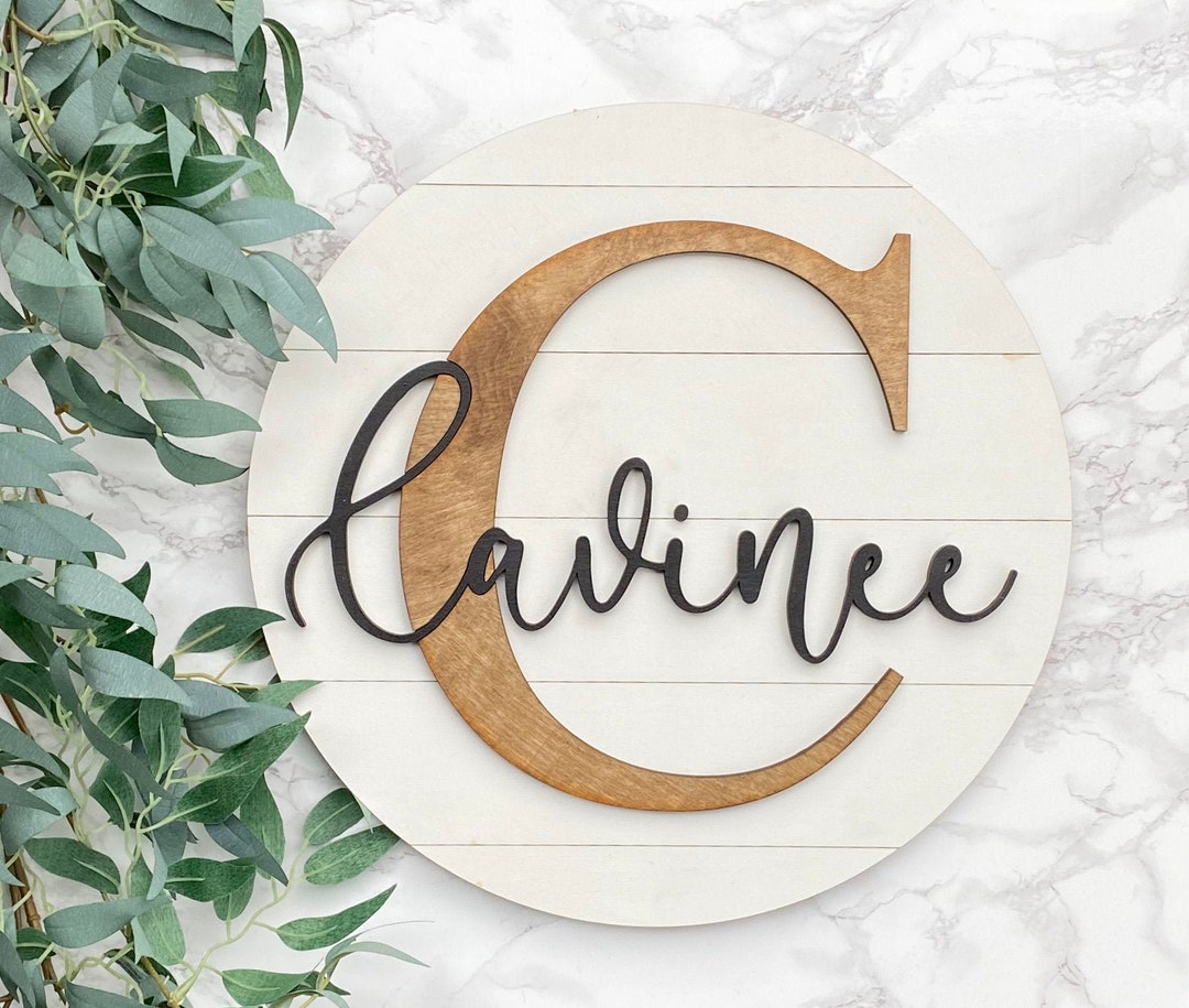 Custom Family Monogram Sign, Round Monogram Sign, Family Name Sign ...