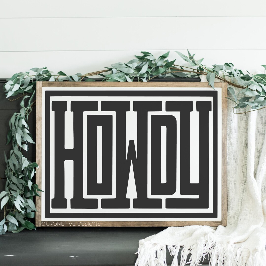 Howdy Typography Sign, Large Western Sign, Howdy Poster, Howdy Framed ...