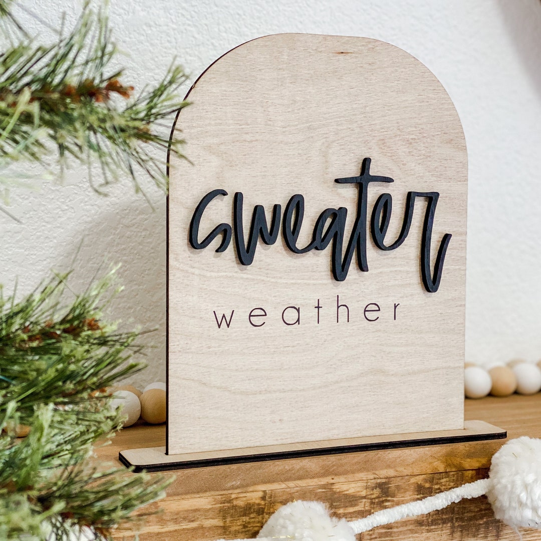 Sweater Weather Christmas Sign, 3D Christmas Sign, Christmas Shelf ...