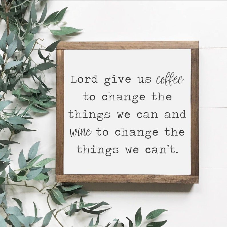 Lord Give Us Coffee Sign Wood Sign Framed Wood Sign | Etsy