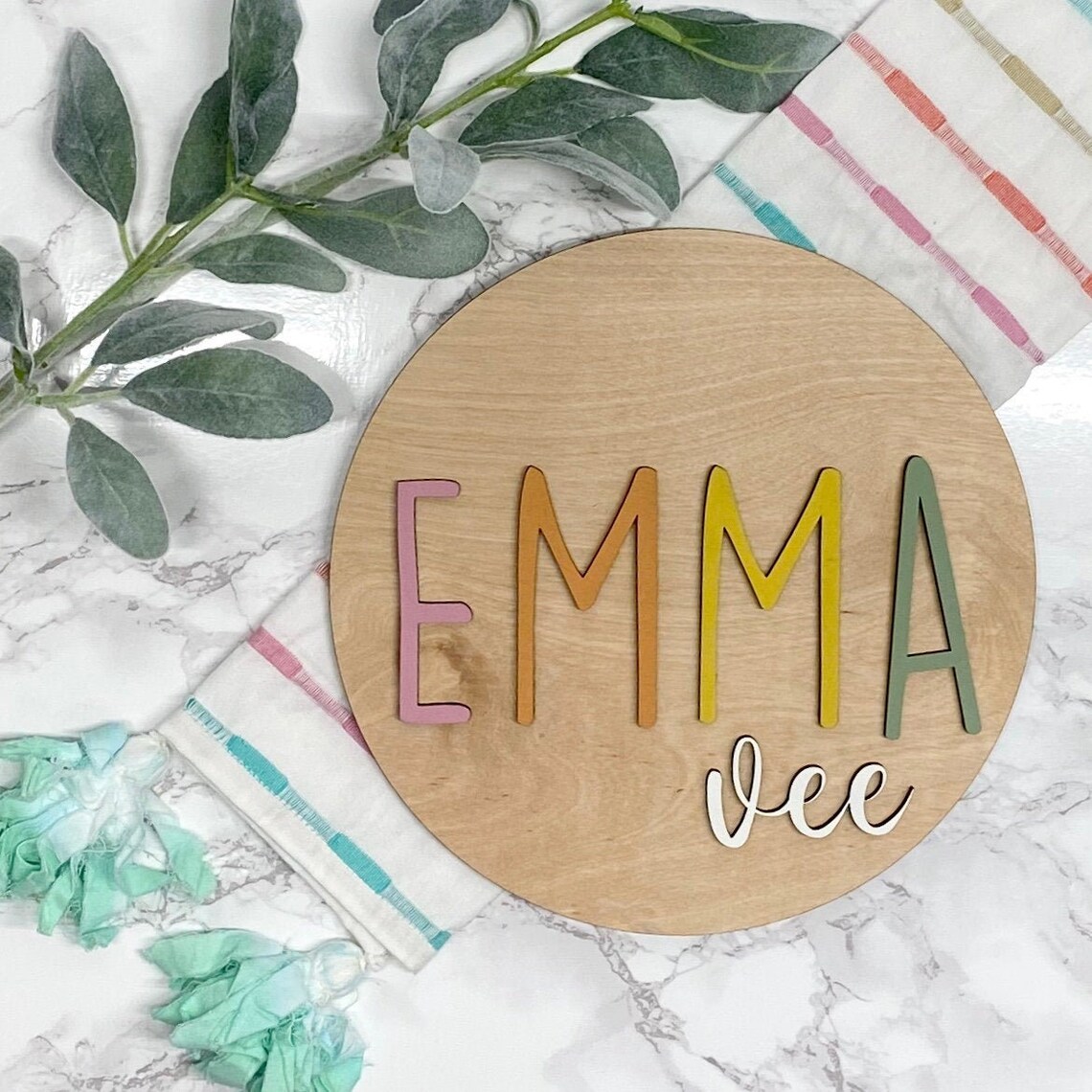Round Name Sign the Emma 10 Round Sign - Etsy