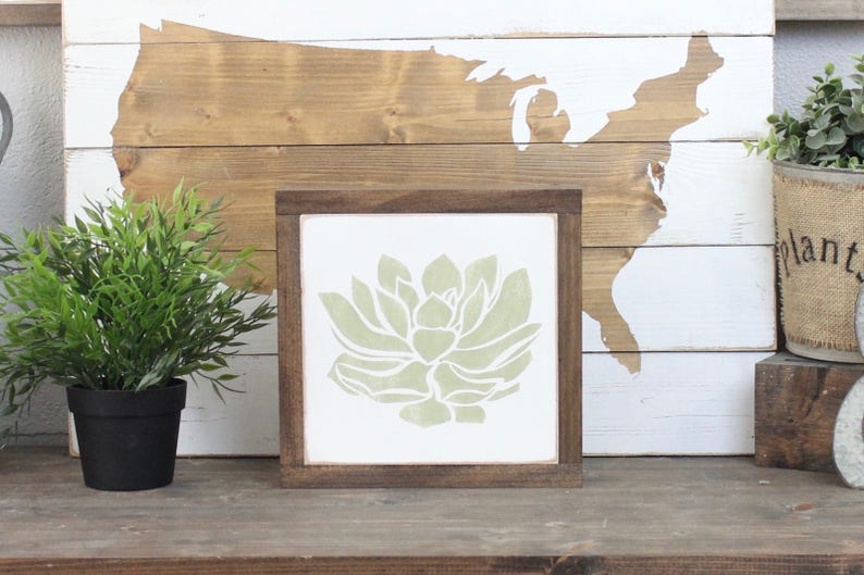 Succulent Sign Wood Sign Farmhouse Sign Rustic Home Decor | Etsy