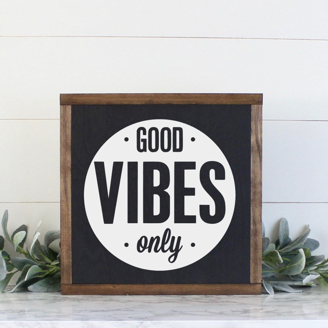 Good Vibes Only Sign Good Vibes Sign Framed Wood Sign | Etsy