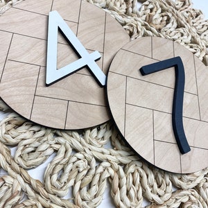Number Sign, Mini Number Round, Number Plaque, Round Table Number, Mini ...