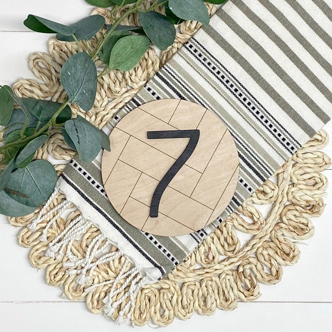 Number Sign, Mini Number Round, Number Plaque, Round Table Number, Mini ...