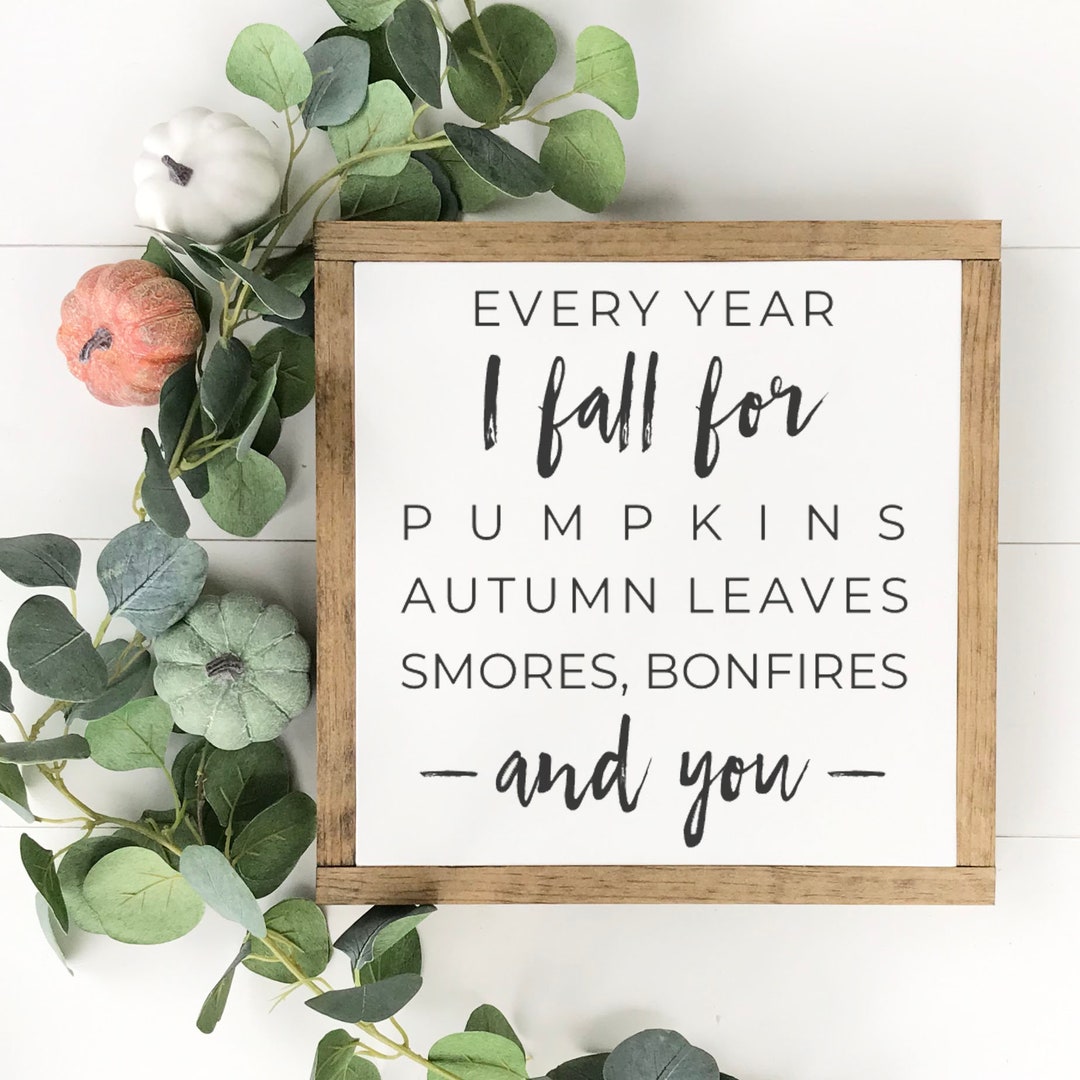 Every Year I Fall, Framed Wood Sign, Rustic Home Decor, Farmhouse Style ...