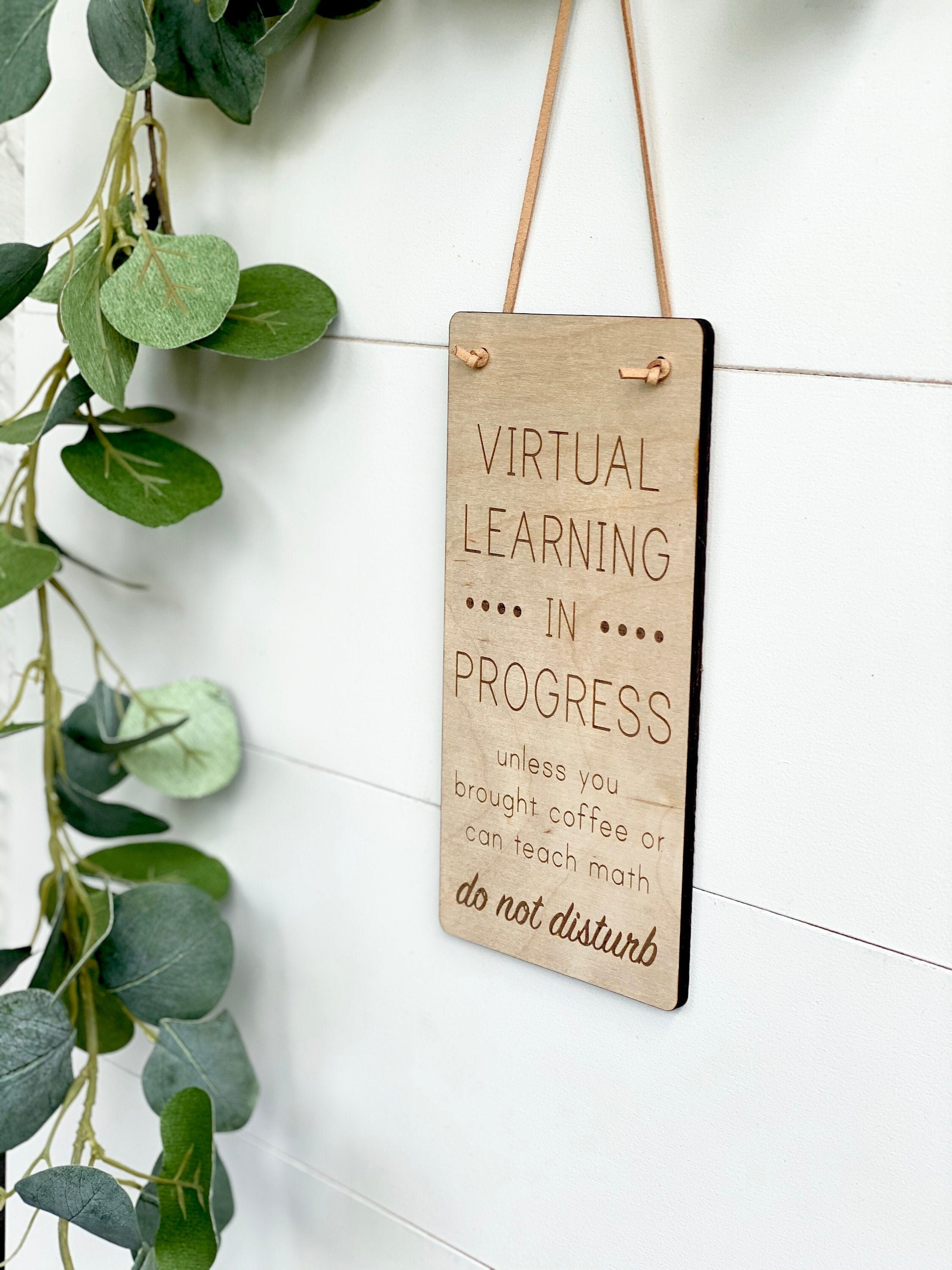 Home & Living Wreaths & Door Hangers Virtual Learning Sign Funny Front ...