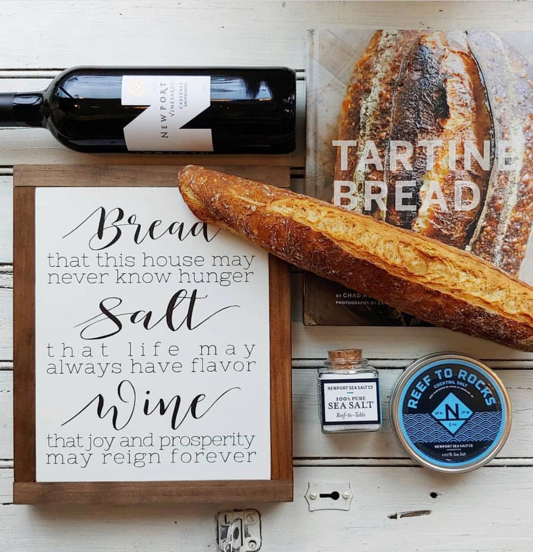 Wood Sign, Housewarming Gift, Bread Salt and Wine, It's A Wonderful ...