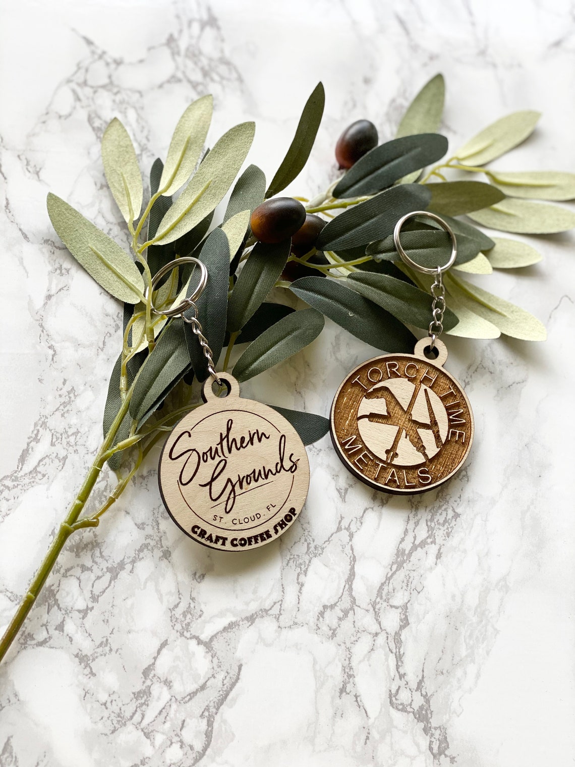 Custom Logo Keychain Laser Engraved Wood Keychain | Etsy