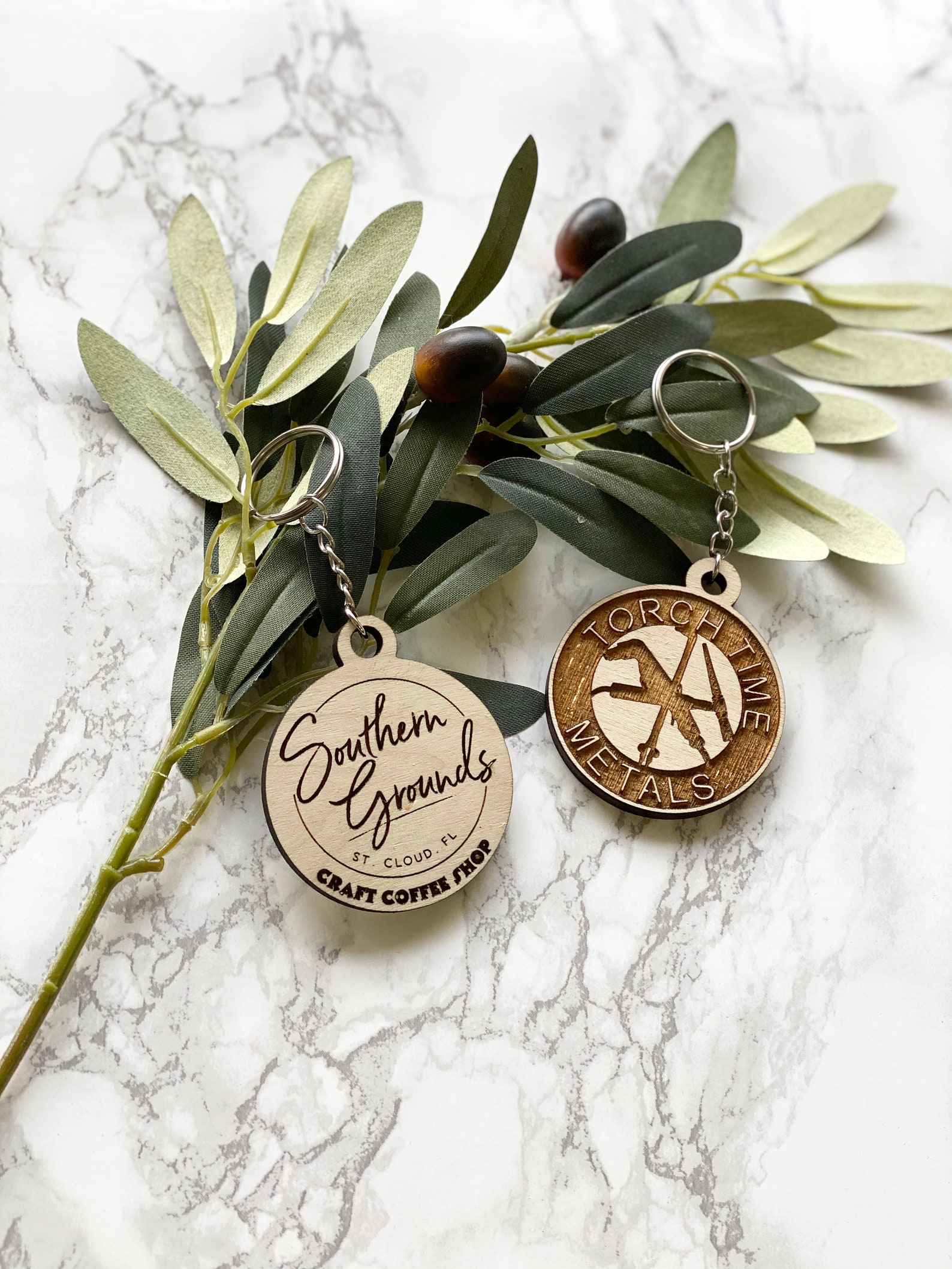 Custom Logo Keychain Laser Engraved Wood Keychain | Etsy