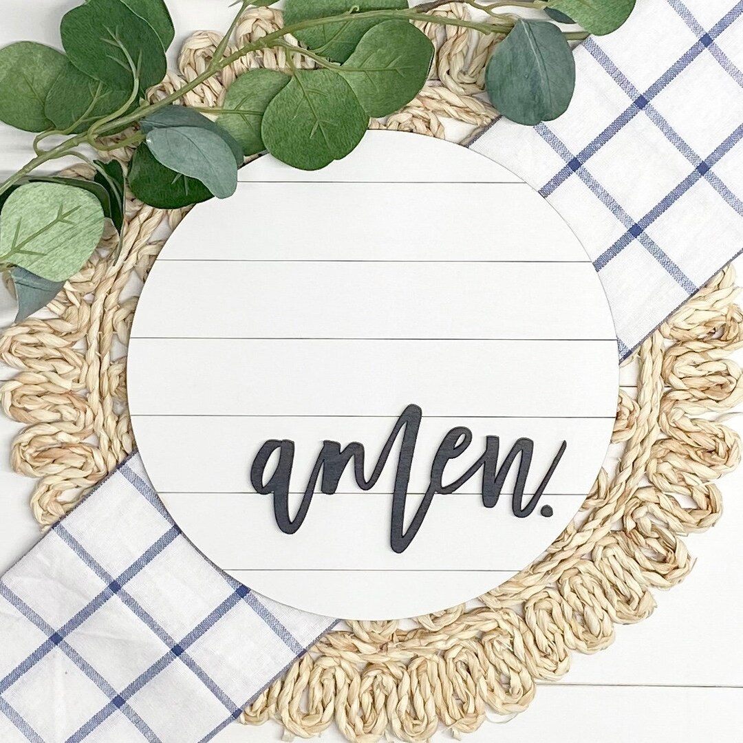 Amen Sign 10 Round Sign Shiplap Sign Round Wood Sign - Etsy