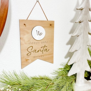 Christmas Countdown, How Many Sleeps Until Santa Arrives, Dry Erase ...