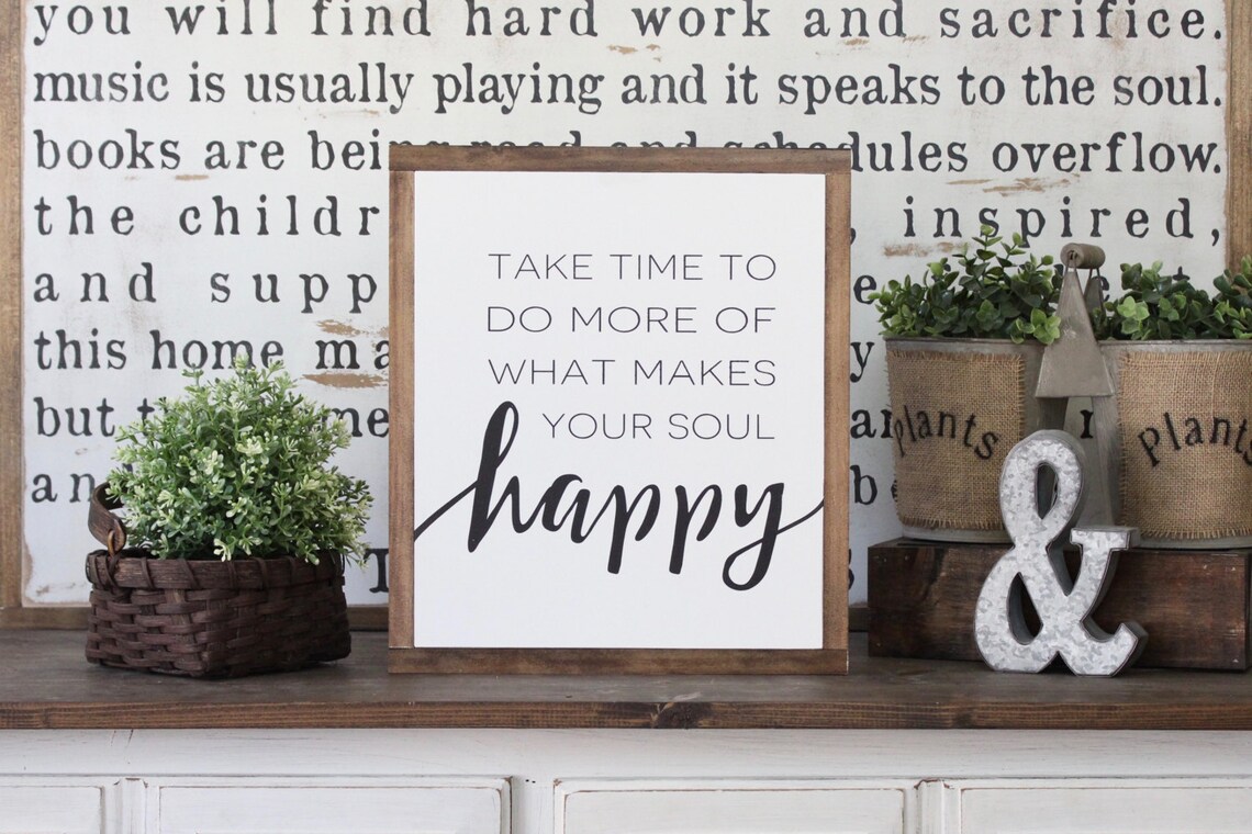 Wood Sign Wood Wall Art Happy Sign Make Your Soul Happy - Etsy