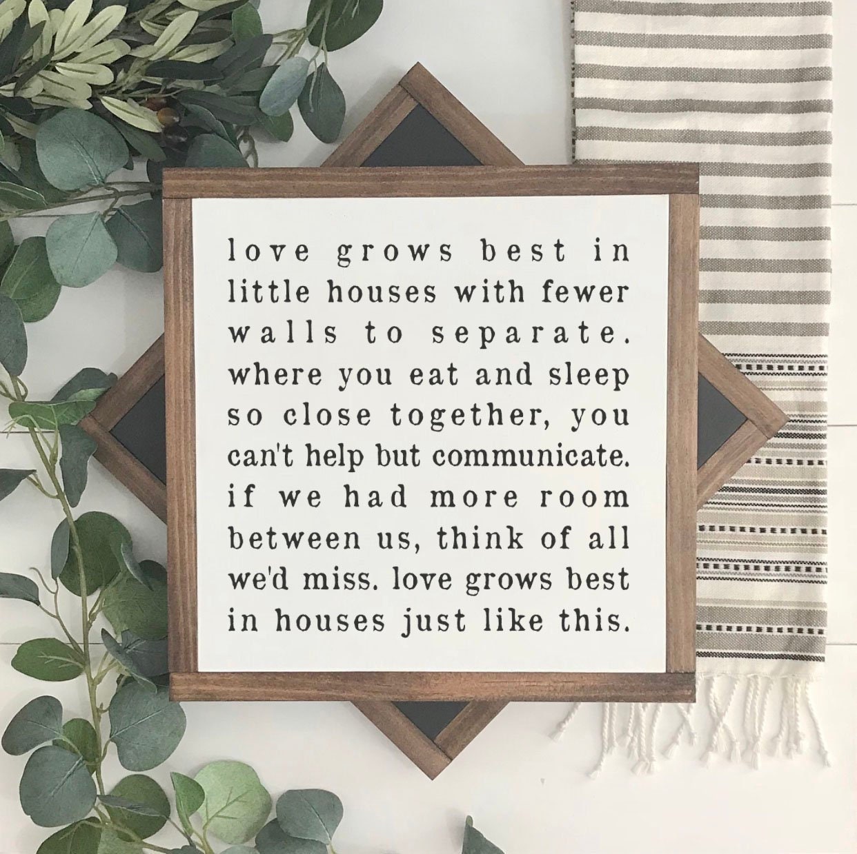 Love Grows Best In Little Houses Sign Wood Sign Framed Wood | Etsy