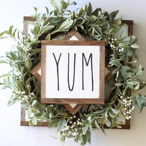 Yum Sign, Kitchen Sign, Wood Sign, Farmhouse Sign, Rustic Home Decor ...