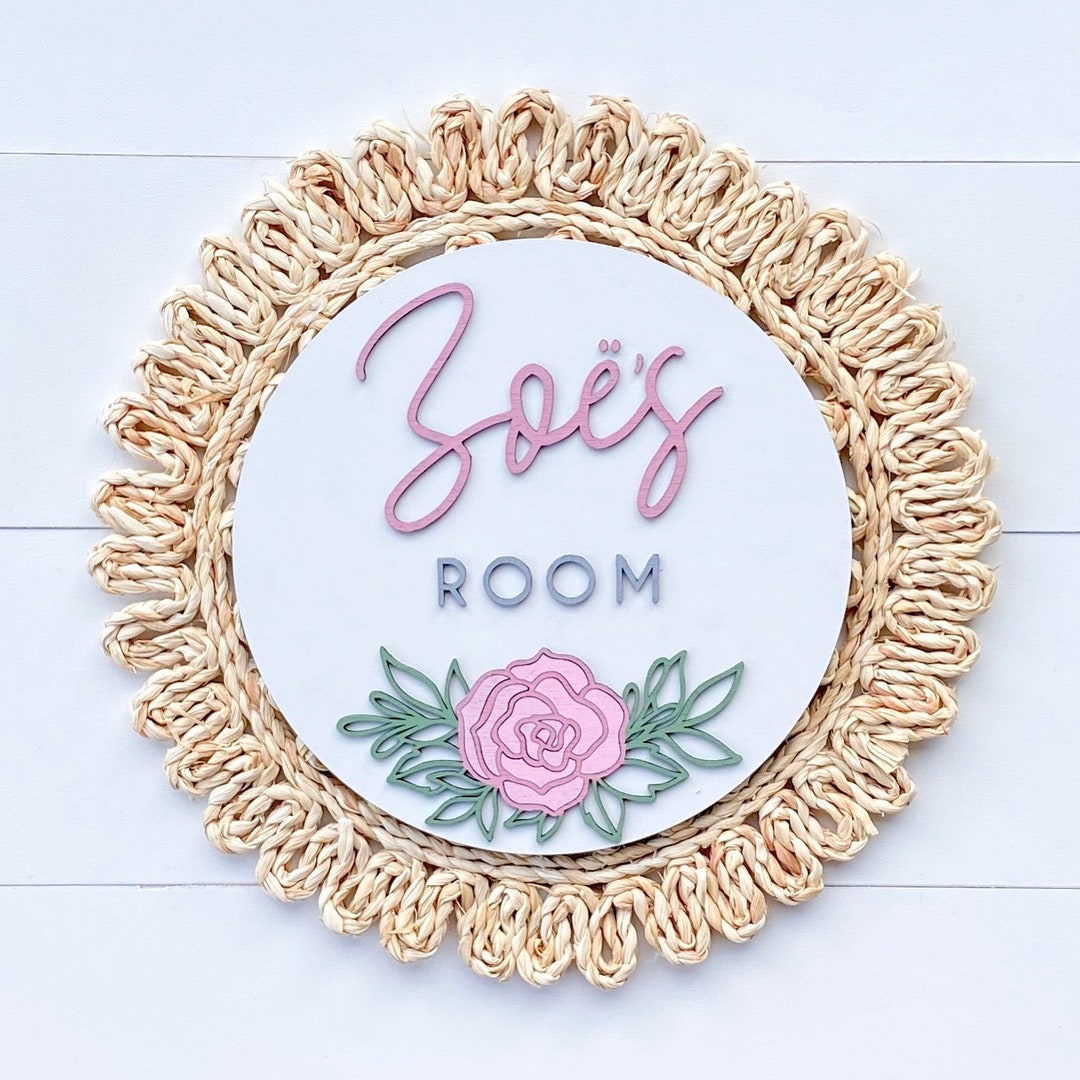 Personalized Name Sign, Round Name Sign, Girls Room, 10 Round Sign ...