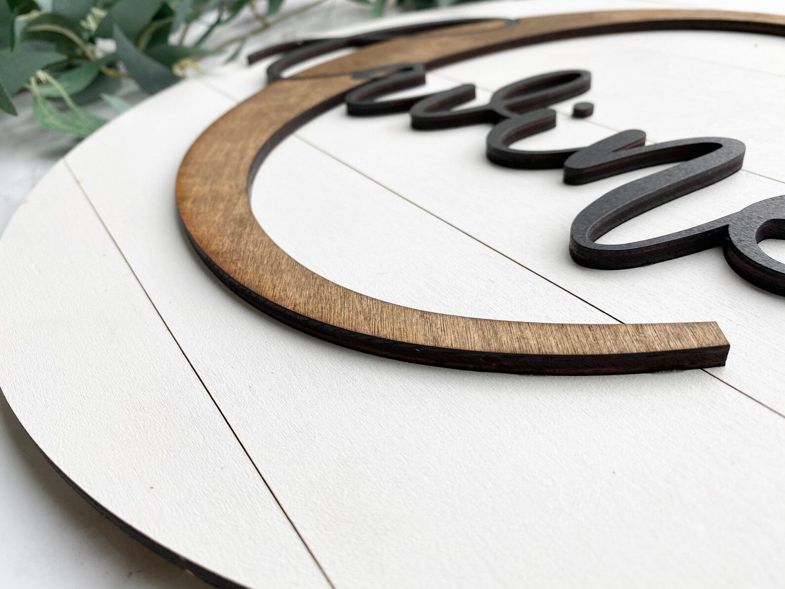 Custom Family Monogram Sign Round Monogram Sign Family Name - Etsy