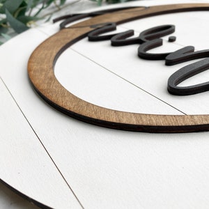 Custom Family Monogram Sign, Round Monogram Sign, Family Name Sign ...