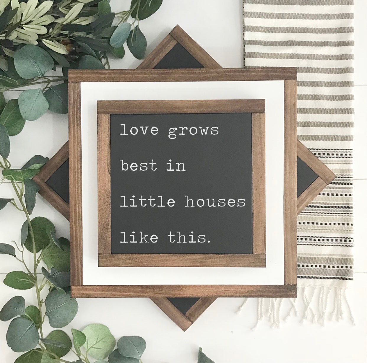 Love Grows Best In Little Houses Sign Mini Sign Shelf Sign | Etsy