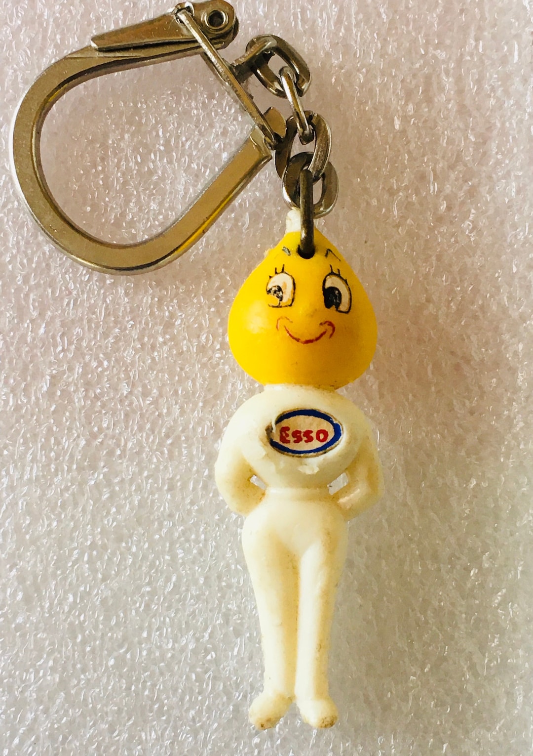 Vintage ESSO Oil Drop Man Girlfriend Mascot Keychain Original Circa ...