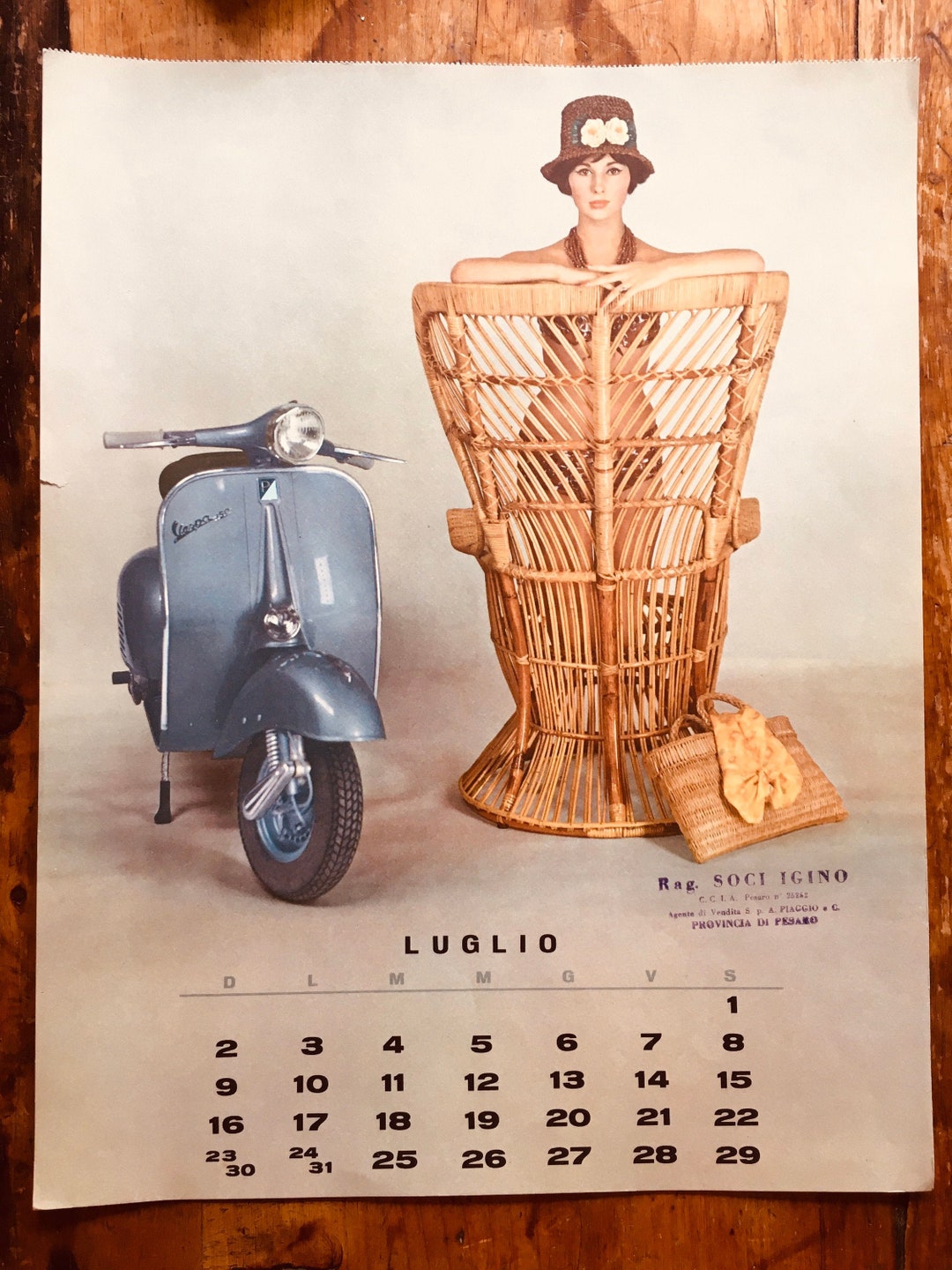 Vintage VESPA Pin-up Girl July 1961 Piaggio Calendar Page Sexy Swimsuit ... Vintage VESPA Pin-up Girl July 1961 Piaggio Calendar Page Sexy Swimsuit ...