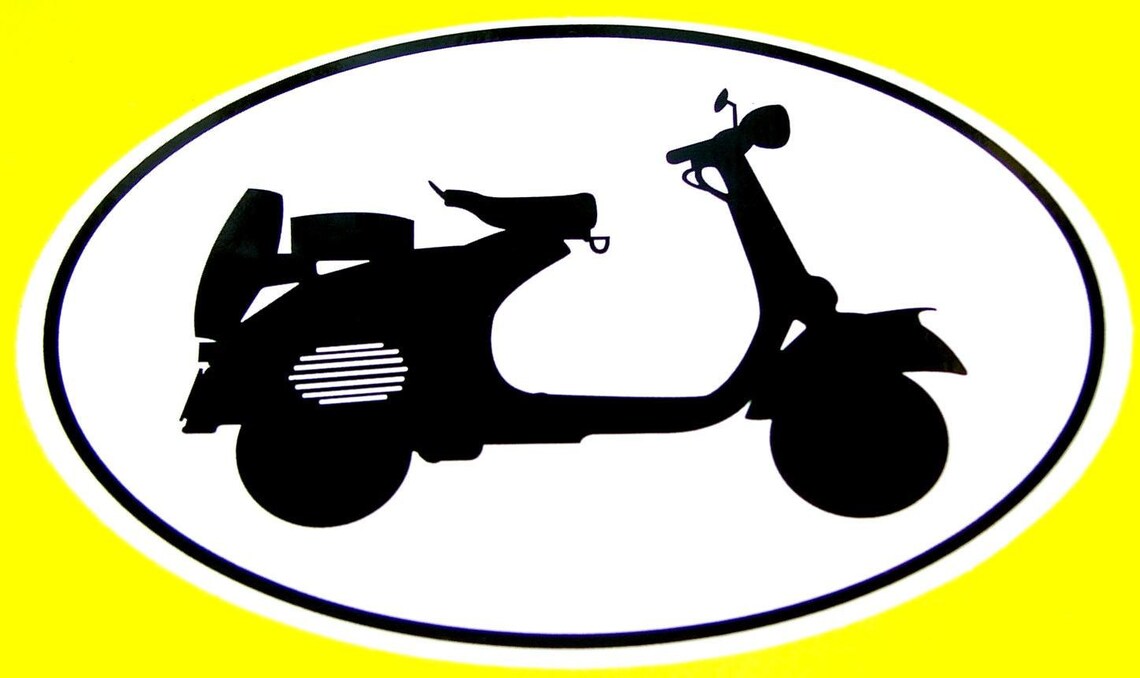 VESPA Set of 4 Oval DECALS Vinyl Bumper Sticker Lot Mod Motor - Etsy