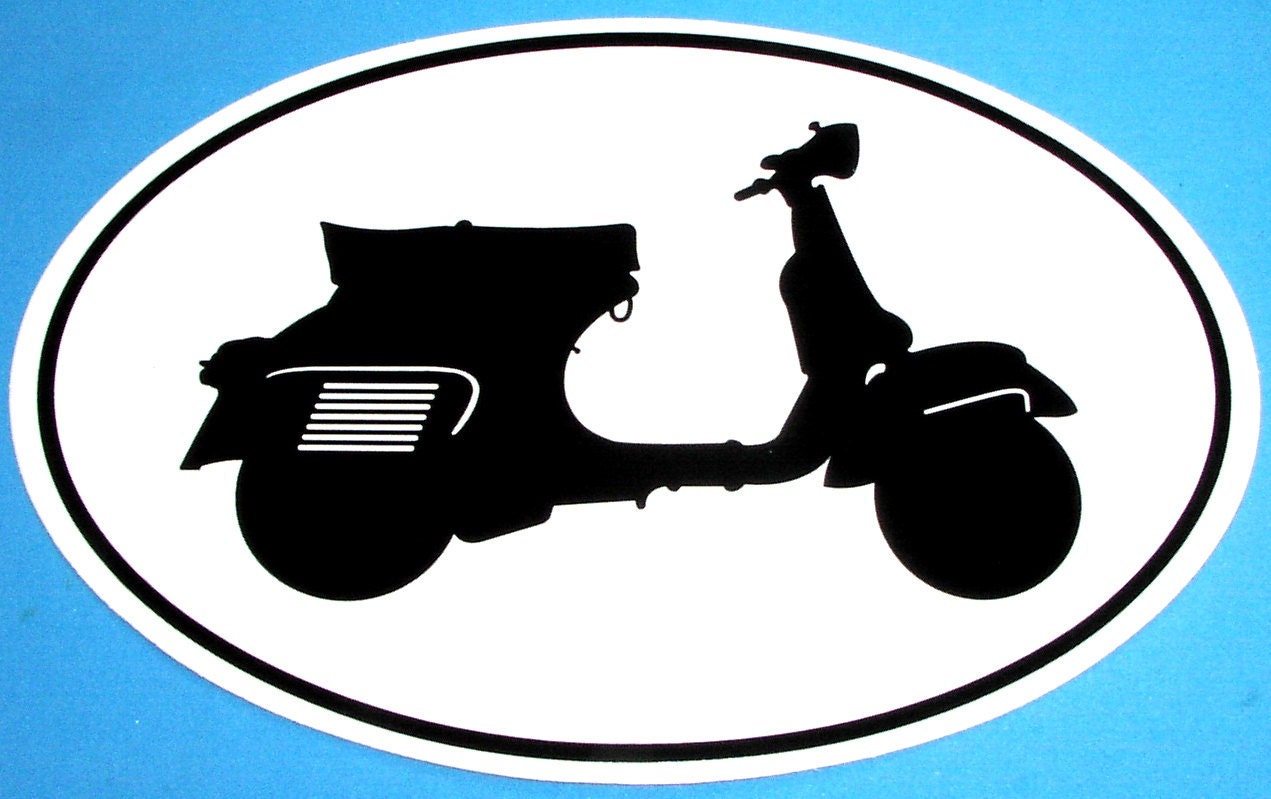 VESPA Set of 4 Oval DECALS Vinyl Bumper Sticker Lot Mod Motor - Etsy