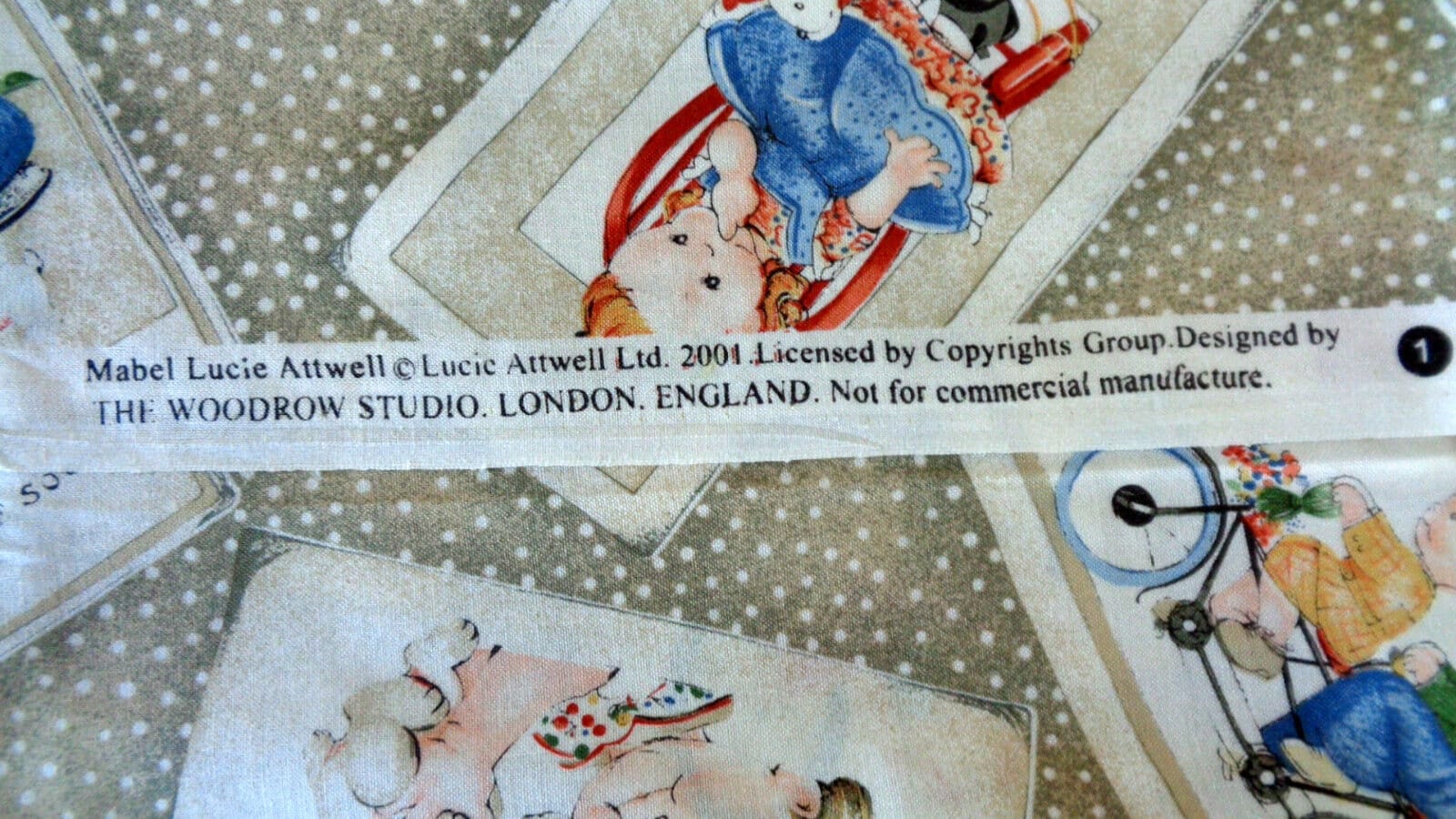 1.9 Yds Vintage Mabel Lucie Atwell TINY TOTS & PUPS Postcard Toss ...