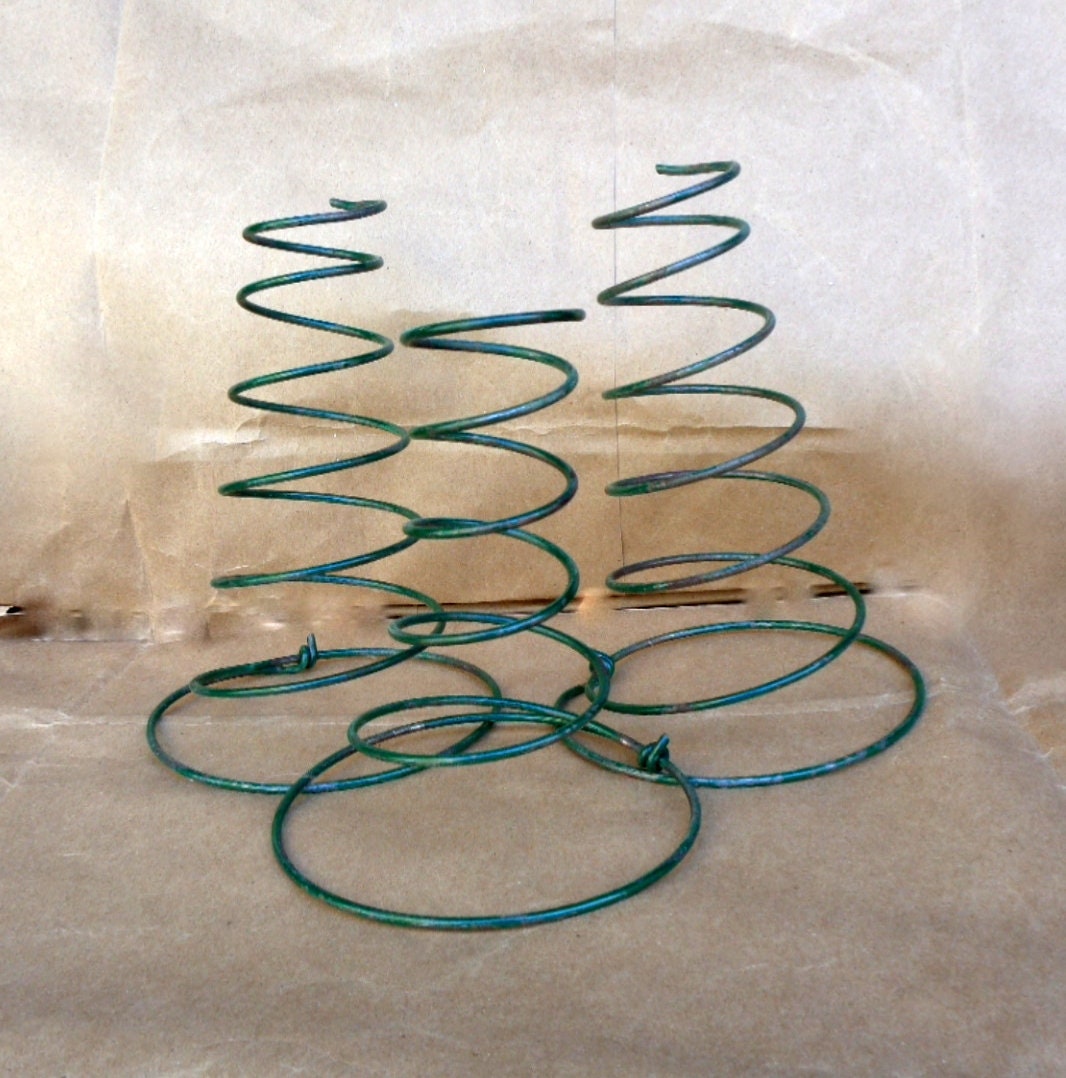 6 Vintage Rustic Old Green Metal COIL SPRINGS Primitive - Etsy